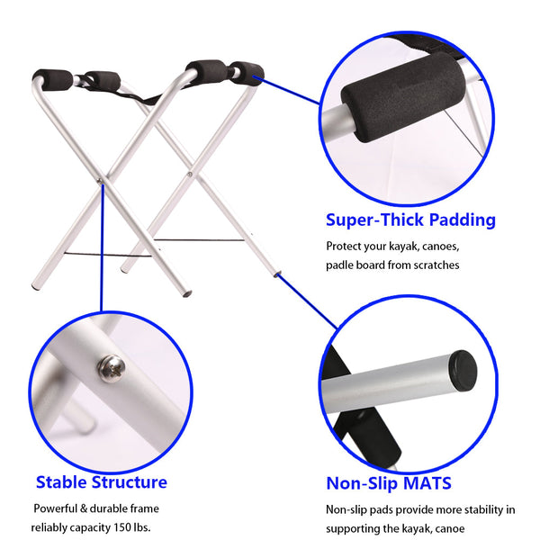 Folding Kayak Stand | 2 Portable Storage Racks for Outdoor Storage | F ...